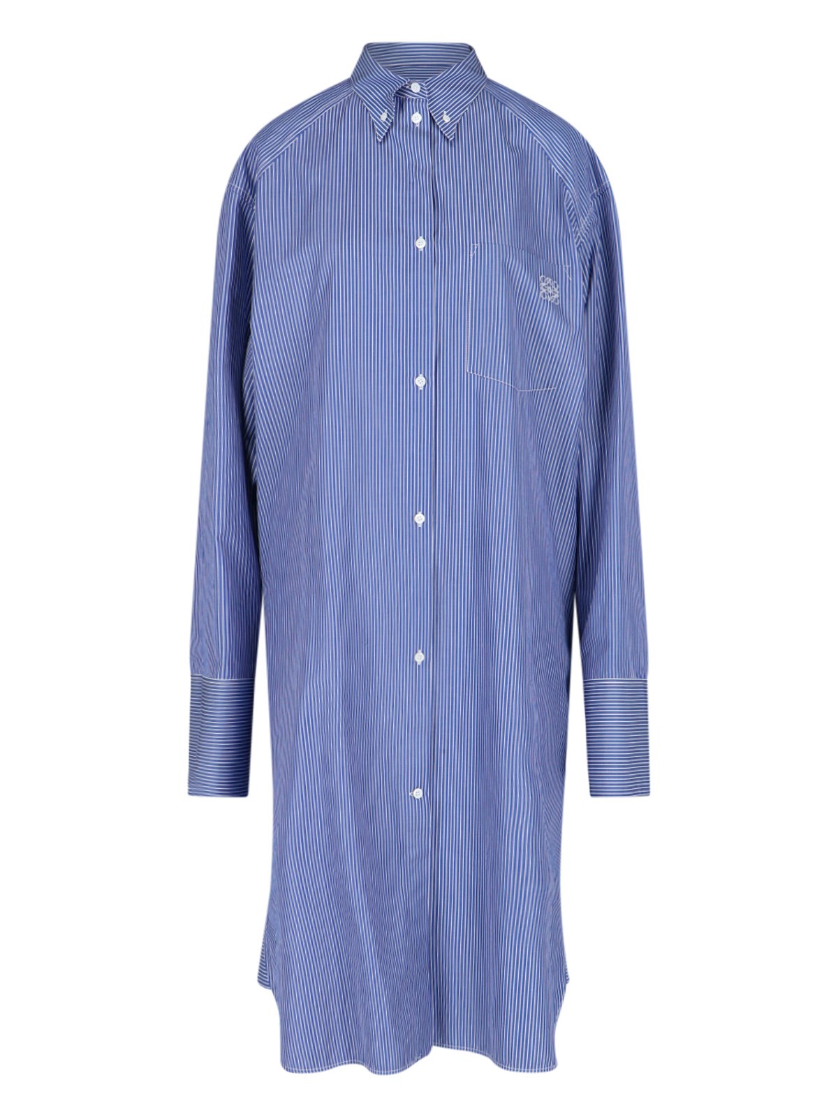 Loewe Striped Shirt Dress In Blue | ModeSens