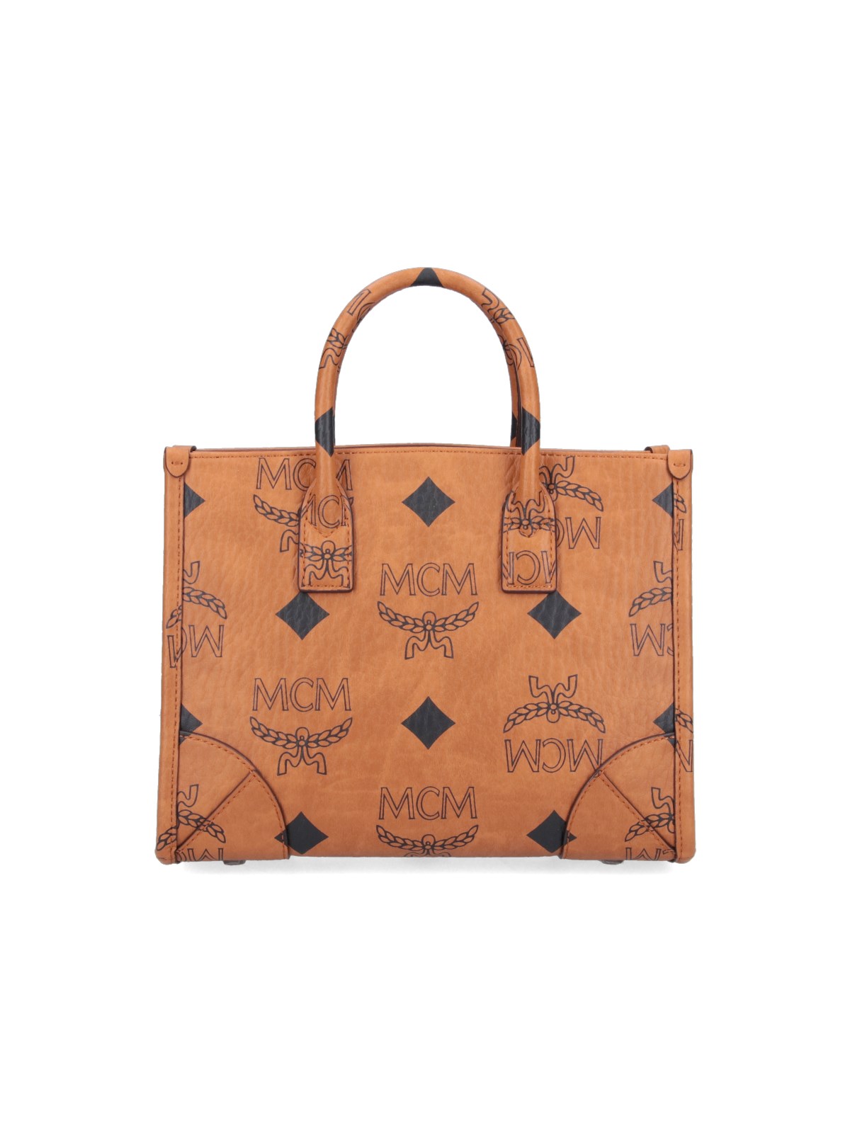 Mcm Small Munich Tote Bag In Brown | ModeSens