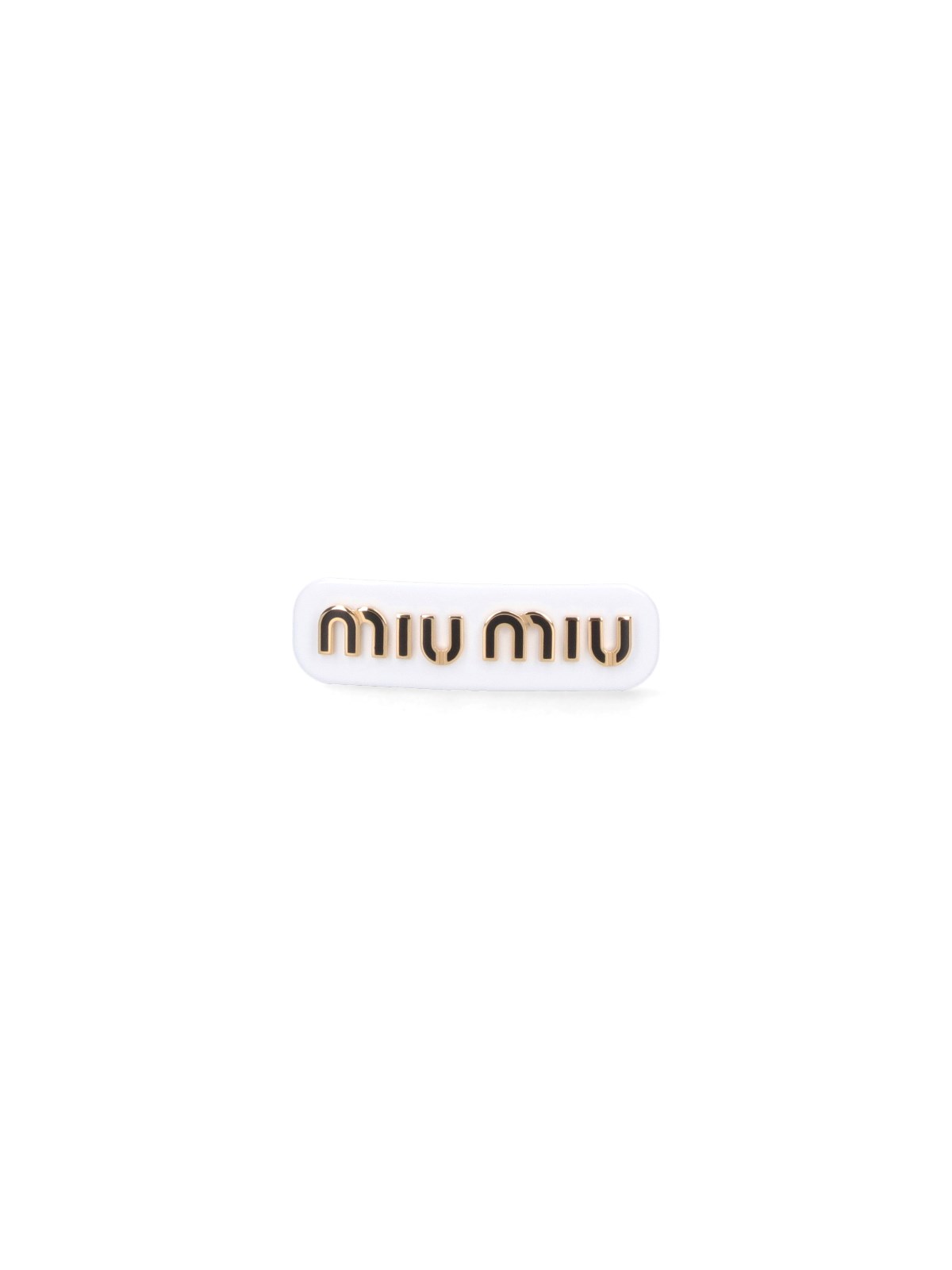 Miu Miu Logo Hair Clart In White | ModeSens