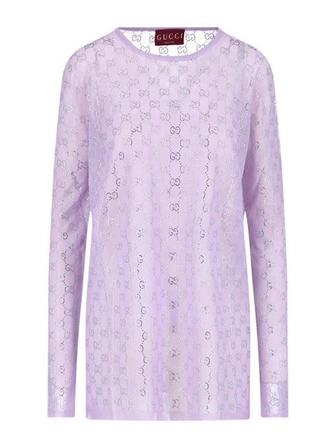Gucci Maglia in seta con cristalli su SUGAR - 207088